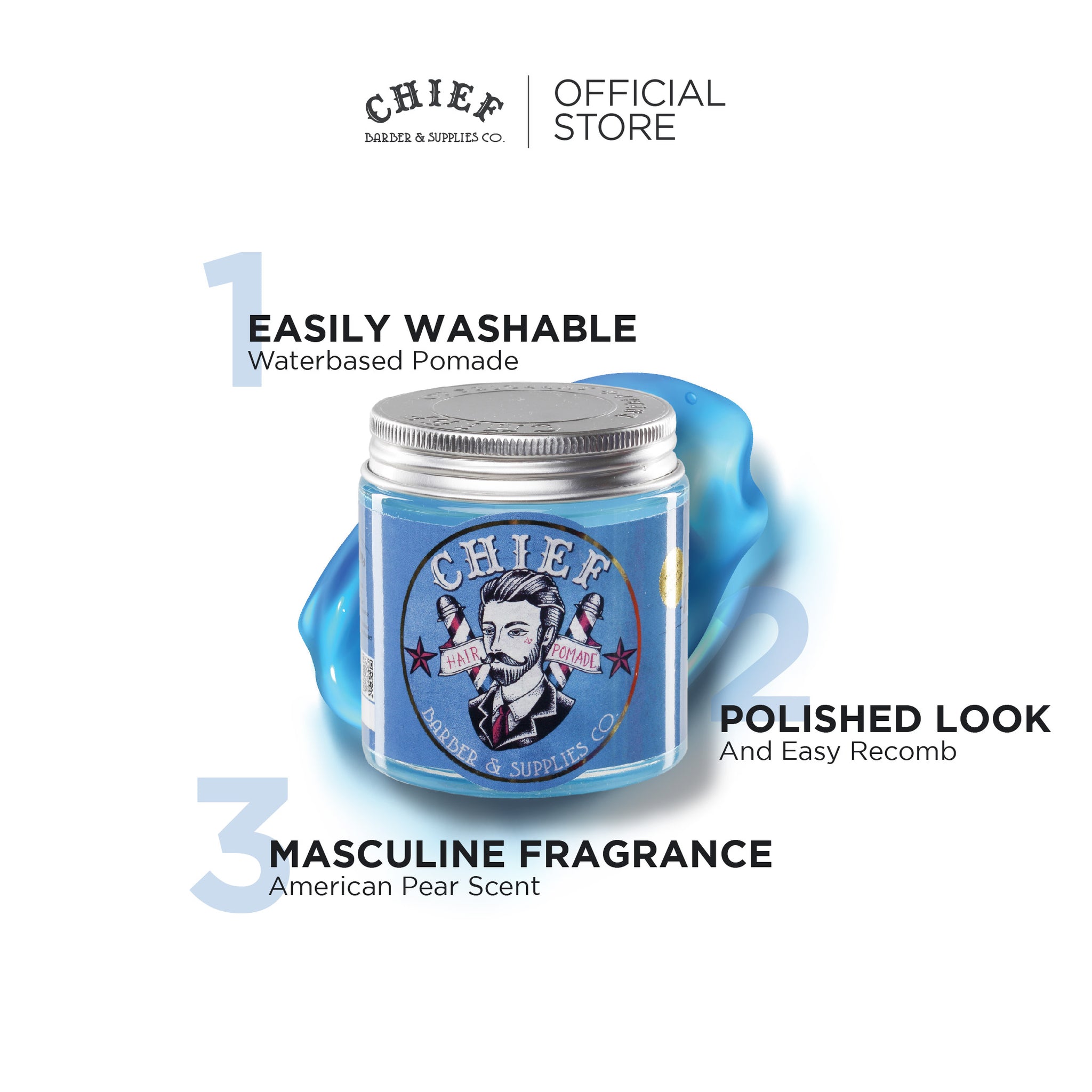 CHIEF Blue - Pomade Water Based – CHIEF SUPPLIES